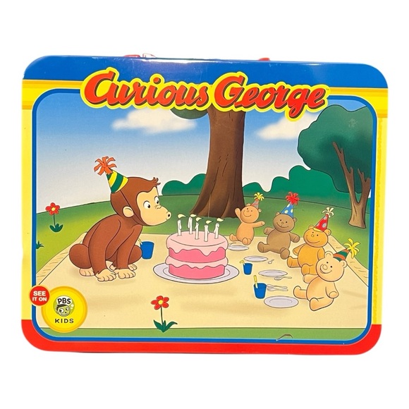 PBS | Other | Vintage Pbs Curious George Birthday Lunch Trinket Box ...